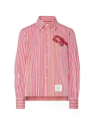 Thom Browne Lobster Striped Shirt - Red