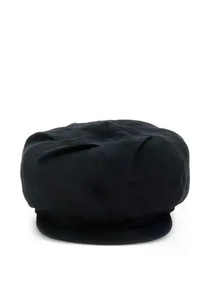 Yohji Yamamoto Linen Tuck Casquette Cap - Black