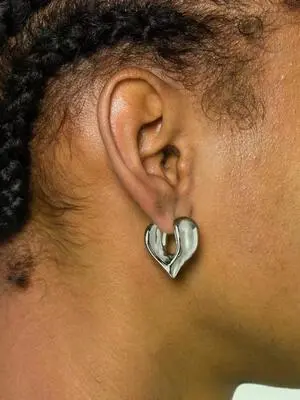 MISSOMA Molten Heart Hoop Earrings - Silver