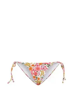 Farm Rio Banana Flowers Side-tie Bikini Bottoms - White