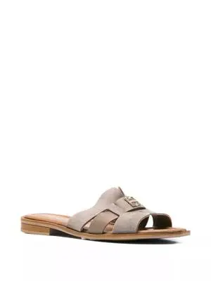 SERGIO MORETTI FIRENZE Cut-out Logo-plaque Sandals
