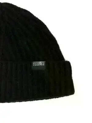 MAISON MARGIELA Ribbed-knit Logo-patch Beanie Hat
