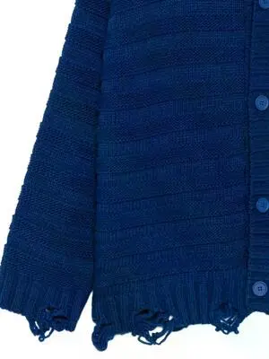 MAISON MARGIELA Distressed Horizontal-stripe Cardigan