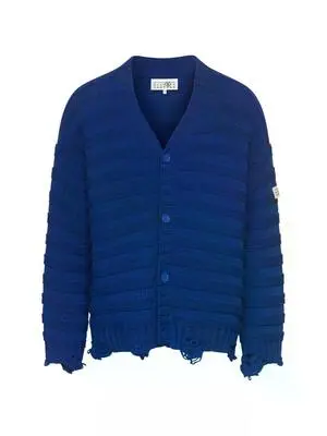 MAISON MARGIELA Distressed Horizontal-stripe Cardigan