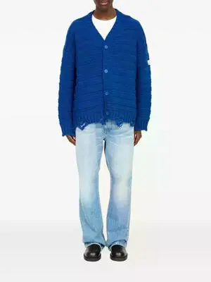 MAISON MARGIELA Distressed Horizontal-stripe Cardigan