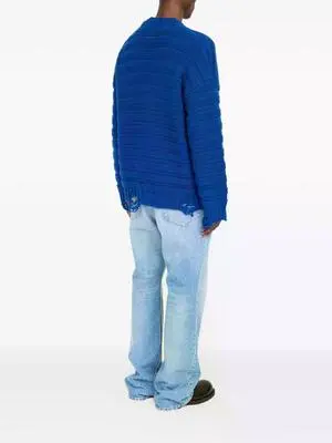 MAISON MARGIELA Distressed Horizontal-stripe Cardigan