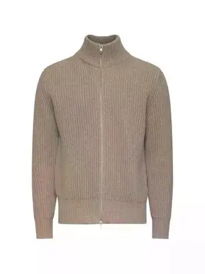 MAISON MARGIELA Ribbed-knit Zip-up Sweater - Grey