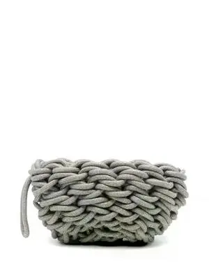 Alienina Lina Woven-rope Clutch - Silver