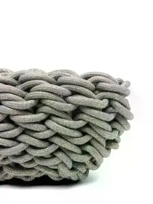 Alienina Lina Woven-rope Clutch - Silver