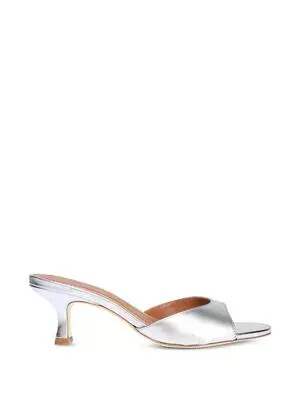 Staud Brigitte Metallic-effect Leather Sandals