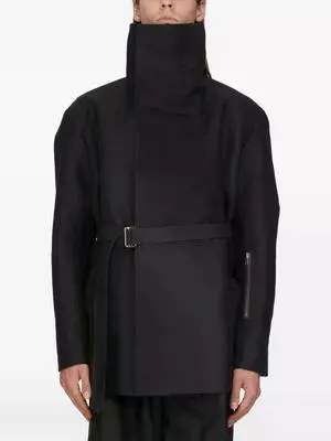 Rick Owens Dracucaban Funnel Neck Belted Jacket