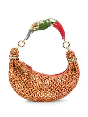Chloé Chloé Woven Leather Tote Bag With Toucan Handle Brown