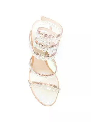 Rene Caovilla Chandelier Crystal-embellished Sandals - Neutrals