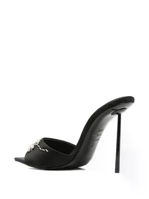 LE SILLA Crystal-embellished Pointed-toe Sandals - Black