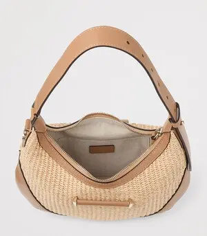 JIMMY CHOO Small Raffia Bar Shoulder Bag - Neutral