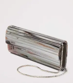 JIMMY CHOO Sweetie Marble Effect Clutch Bag - Grey