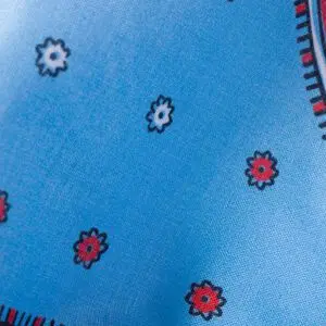 Miu Miu Printed Twill Scarf - Periwinkle/red