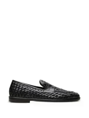 CHUCKIES Woven Leather Loafers