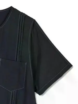 STUDIO TOMBOY Dark Navy Pintuck Chest Pocket Dress