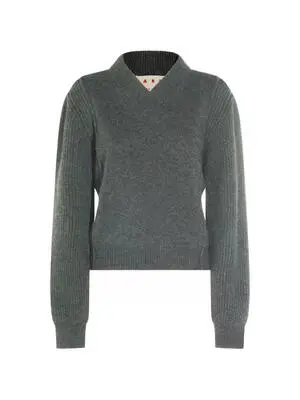 Marni Ribbed V-neck Sweater