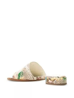 CHUCKIES Snake-effect Block Heel Sandals