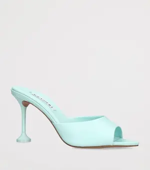 AQUAZZURA Leather Bisous Mules 85