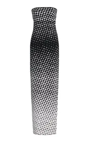 Christopher John Rogers Polka Dot Knit Maxi Column Dress - Multi