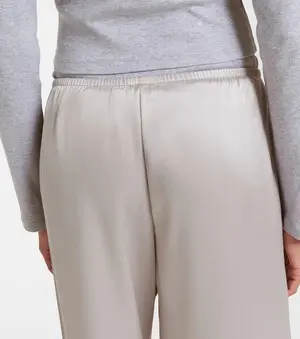 LESET Satin Wide-leg Pants - Grey