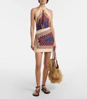 Johanna Ortiz Printed Cotton Mini Dress