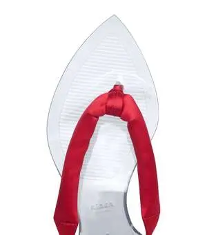 Alaïa Transparent Thong Flip Flops With Satin Straps - Red