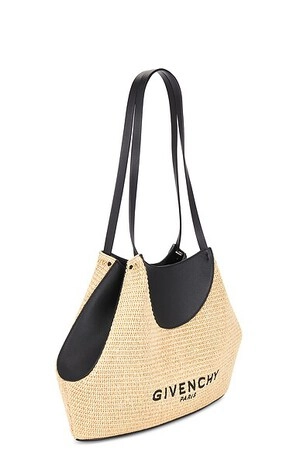 Givenchy Small Facet Cabas Bag In Raffia - Natural