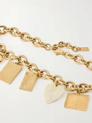 Chloé Gold-tone Enamel Charm Necklace - Multi