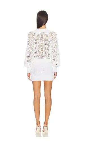 Balmain Batwing Dentelle Crochet Knit Dress