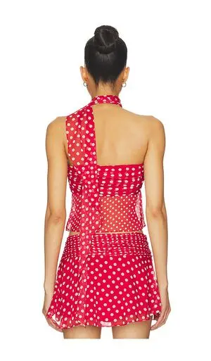 GUIZIO Chiffon Wrap Top - Red