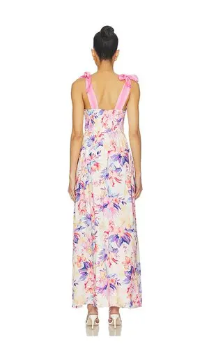 Beach Riot Floral Maxi Dress With Tie Shoulders