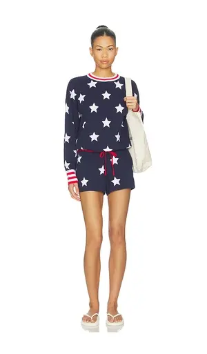 Beach Riot Star Motif Cotton Pullover