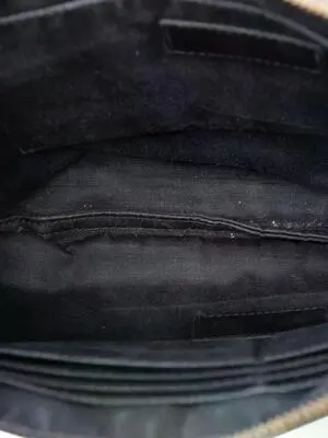 Saint Laurent Croc Embossed Leather Monogram Document Holder Clutch Bag