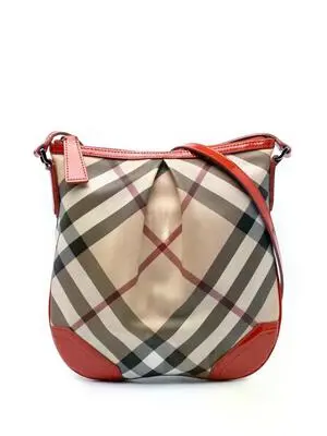 Burberry Nova Check Coated Canvas Dryden Crossbody Bag - Orange