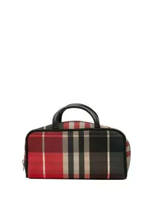 Burberry Mini Exploded Check Canvas Handbag - Red