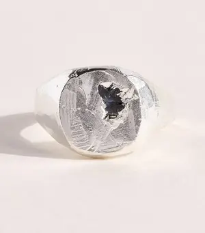 THE OUZE Sterling And Sapphire Una Signet Ring - Silver