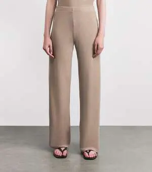 LESET Lauren Wide-leg Lounge Trousers - Brown
