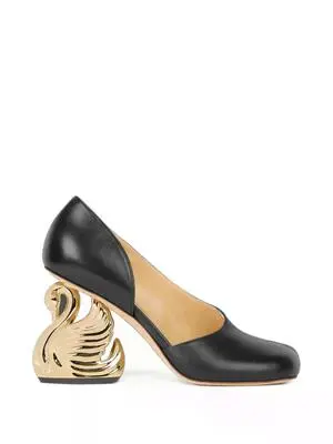 A.W.A.K.E. Mode Sculptural Swan-heel Pumps - Black