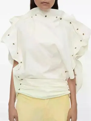 Christopher Esber Spiral Stone Snap Ruffled Top