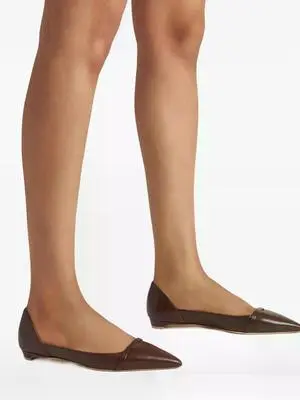 MALONE SOULIERS Crawford Leather Flat Pumps - Brown