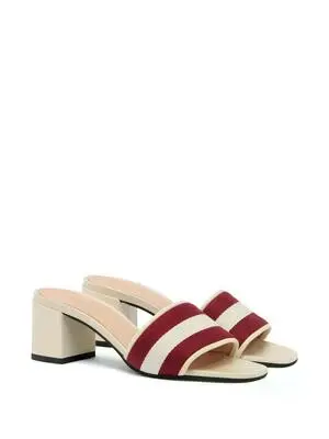 Bally Signature Stripe Block-heel Sandals - Neutrals