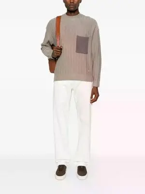 Emporio Armani Virgin Wool Jumper With Patch Pocket