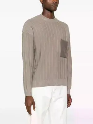 Emporio Armani Virgin Wool Jumper With Patch Pocket