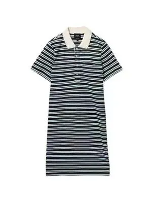 A.p.c. Raye Striped Collared Short Sleeve Dress - Blue