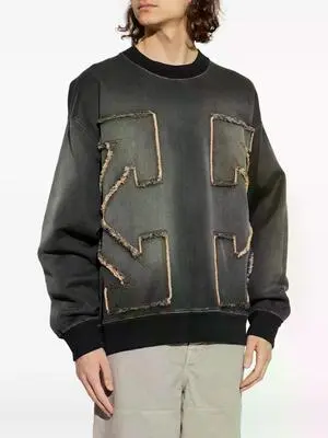 Off-White Arrows-patch Frayed Sweater