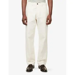 DRAKE'S Straight-leg Cotton Twill Trousers